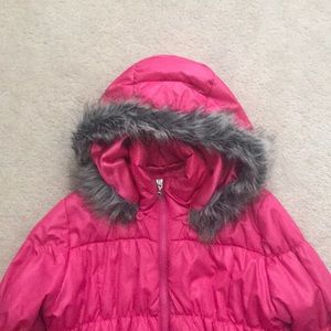 Justice | Jackets & Coats | Justice Bright Pink Puffy Coat W Fur Hood ...